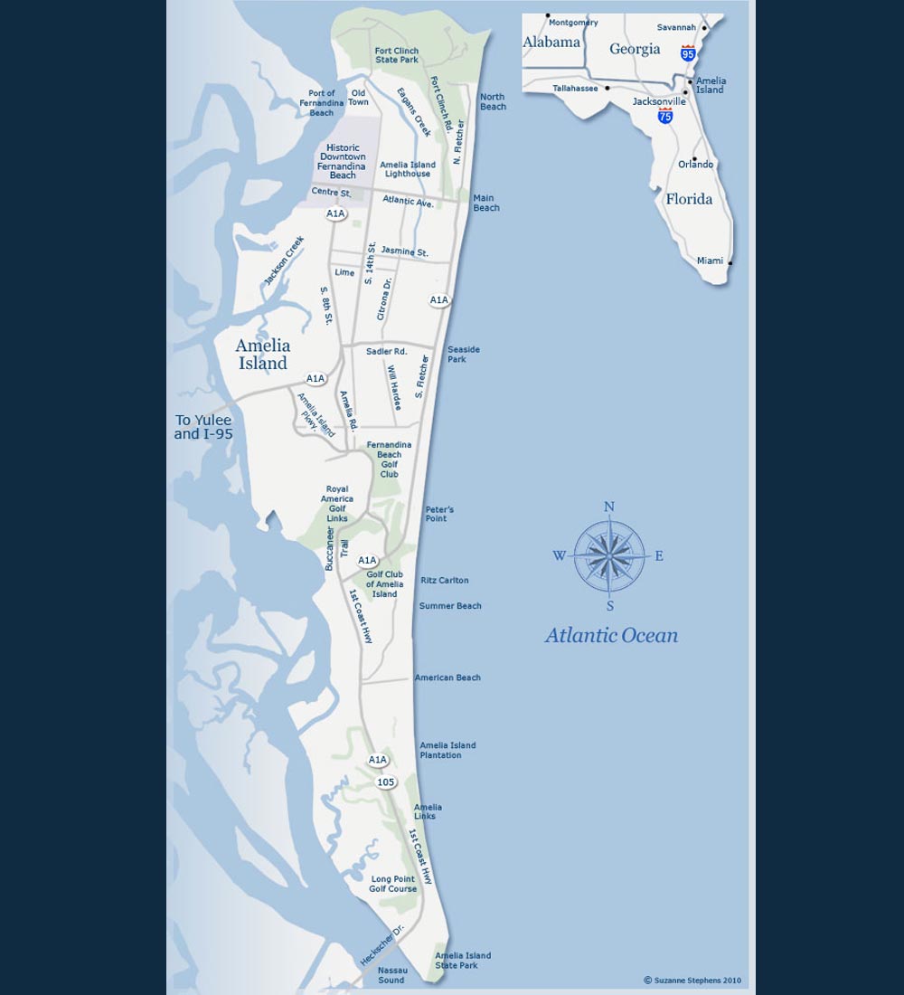 Map Of Amelia Island Plantation Cities And Towns Map